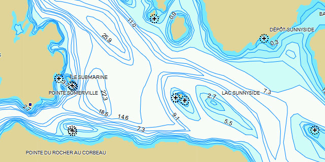 Marine Québec carte pour GPS Garmin incluant les profondeurs et rivages ...